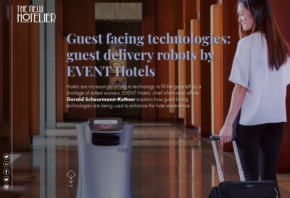 Guest facing technologies: guest delivery robots by EVENT Hotels - The ...